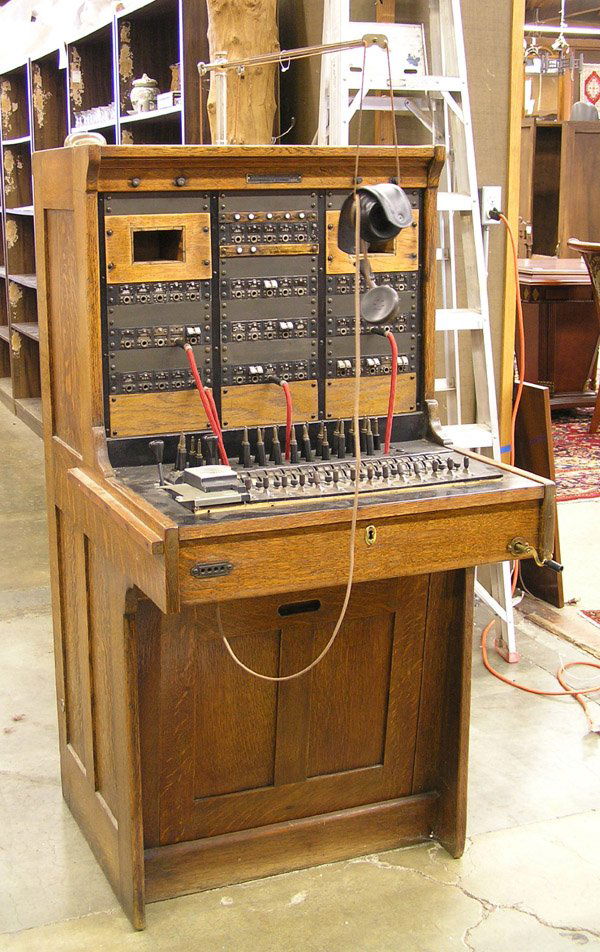 202: Vintage oak telephone switchboard