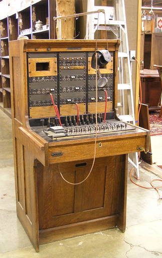 Vintage Oak Telephone Switchboard