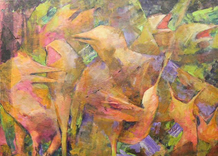 Painting, Abstract Birds