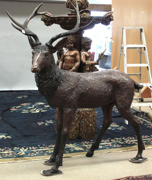 Bronze Sculpture Of A Standing Elk