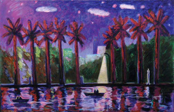 Diptych Carlos Almaraz Echo Park, Merv Griffin