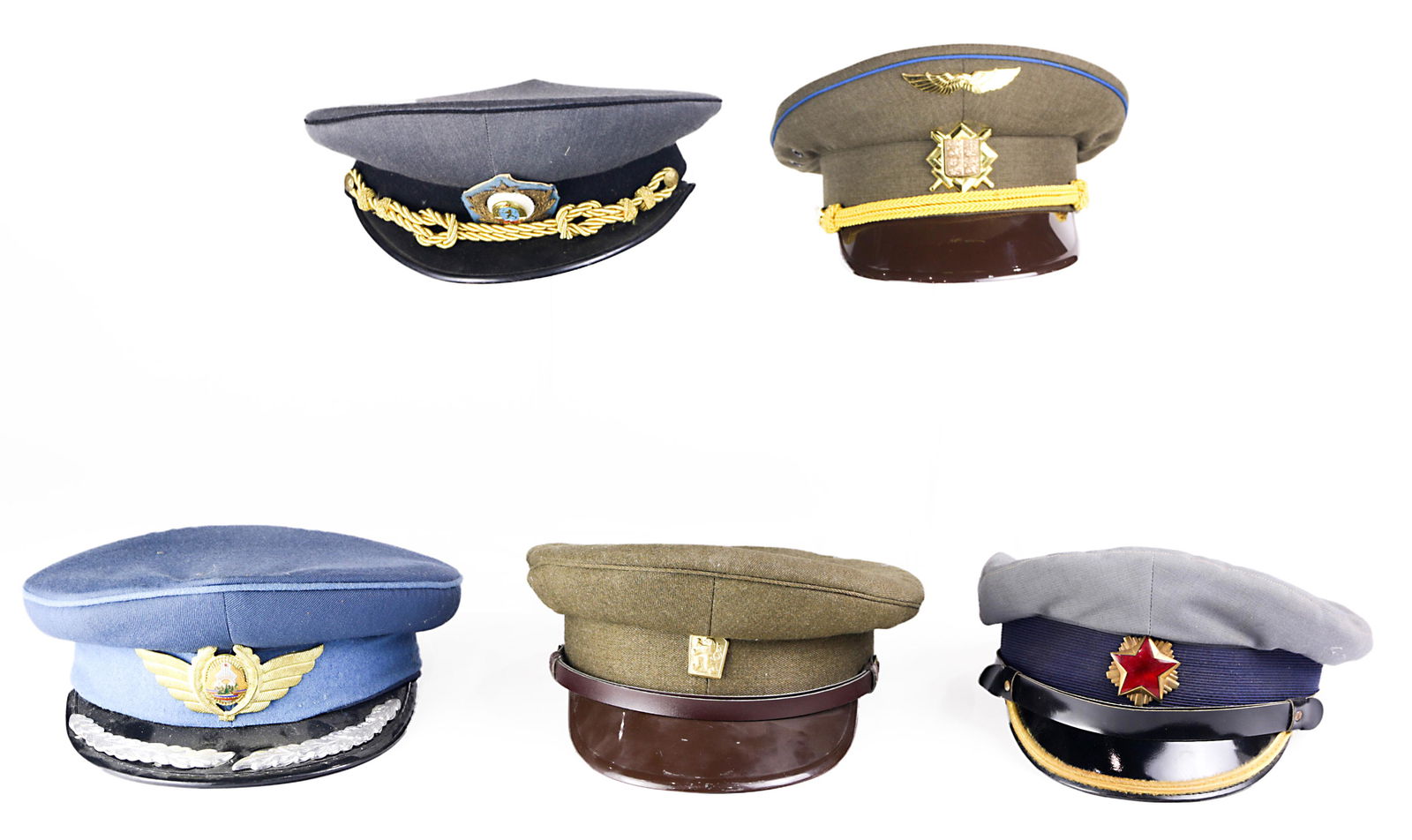 (5) Eastern European Military Hats: