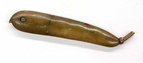 19th Century Maritime Carved Ivory Needle Case