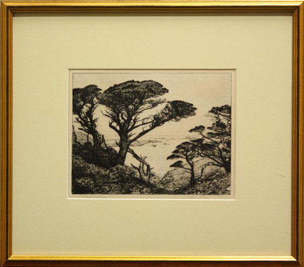 337: drypoint, A. Ray Burrell, Pt. Lobos