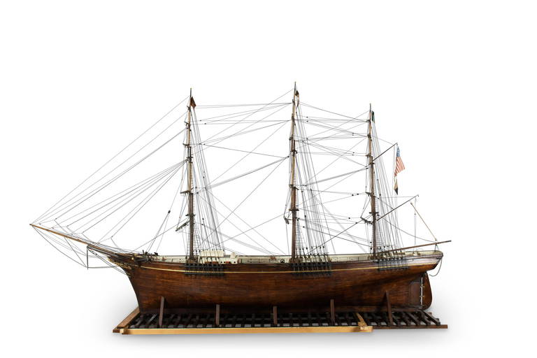A Rare Nautical Scale Model Of A U.s Bark Circa 1860