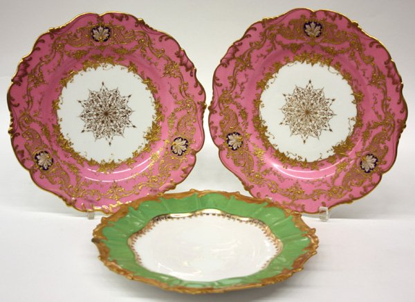 6043: Sevres fine decorated cake plates
