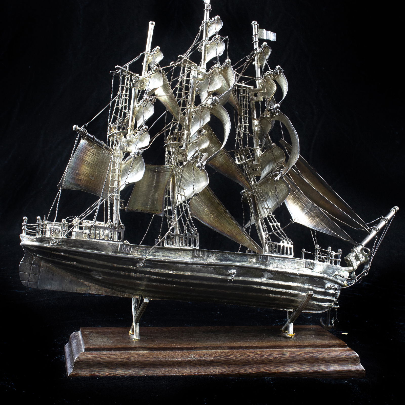A Mexican Silver Ship Model