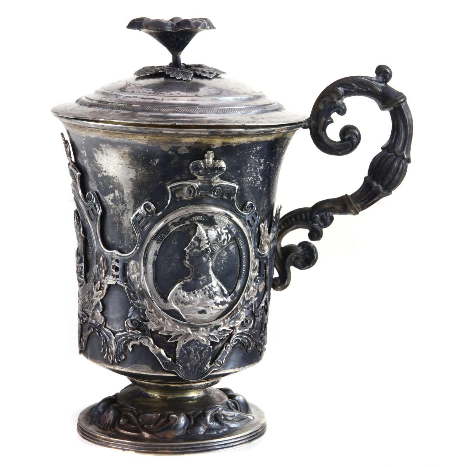 A Russian .84 Silver Covered Commemorative Cup
