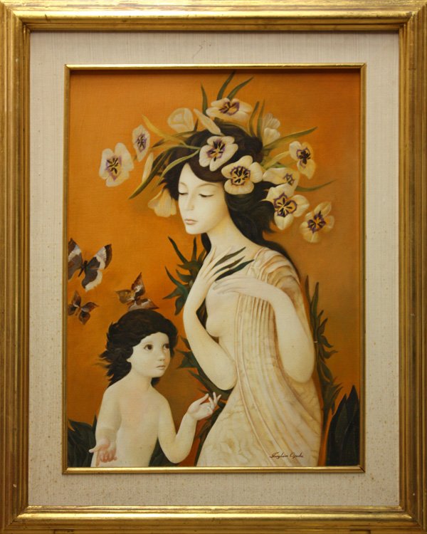 2183: Painting, Froylan Ojeda, Woman and Child