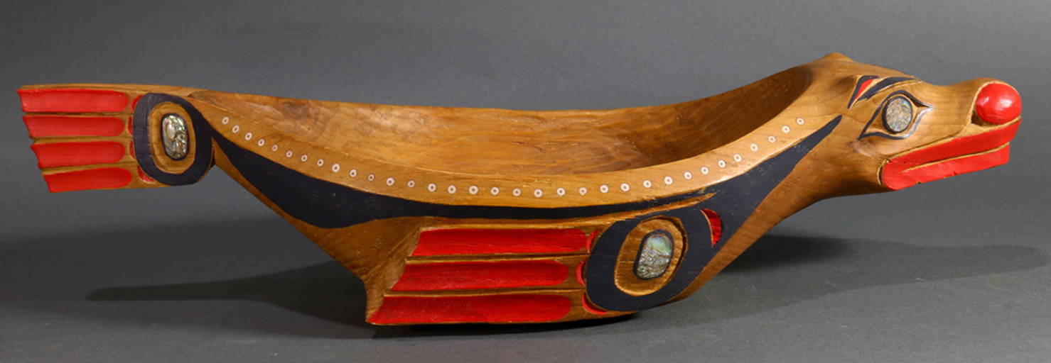 Pacific Northwest Coast Kwakiutl Potlatch Cedar Bowl