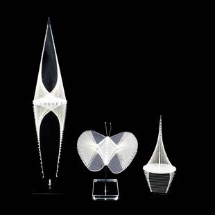 Ronald Fox, Lucite And String Sculptures, Set Of 3