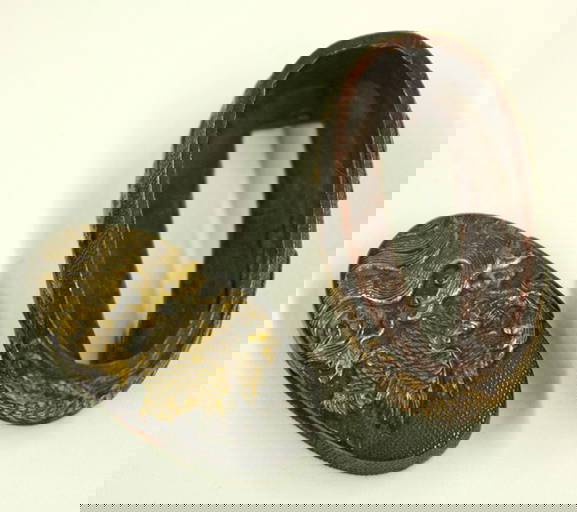 Japanese Fuchi Kashira Set (sword Fittings)