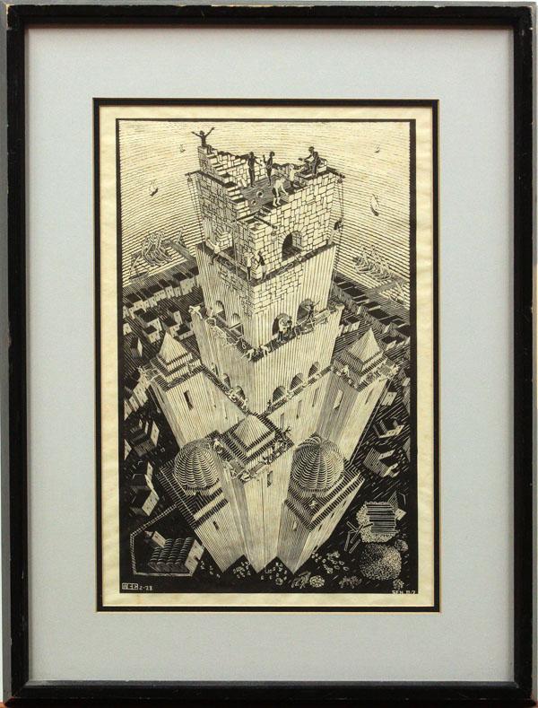 6241: Print, after M.C. Escher, The Tower - Nov 07, 2010 | Clars ...