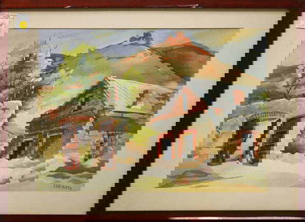 Watercolor, Leslie Rolfe, Gold Hill Bank