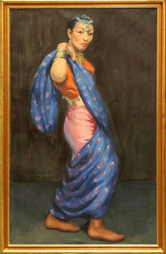 Painting, American, Asian Dancer