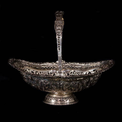 A German Rococo Revival silver basket, Hanau marks (#2194) on Apr 24 ...