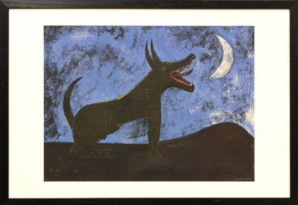 6393: Lithograph, Rufino Tamayo, Perro de Luna