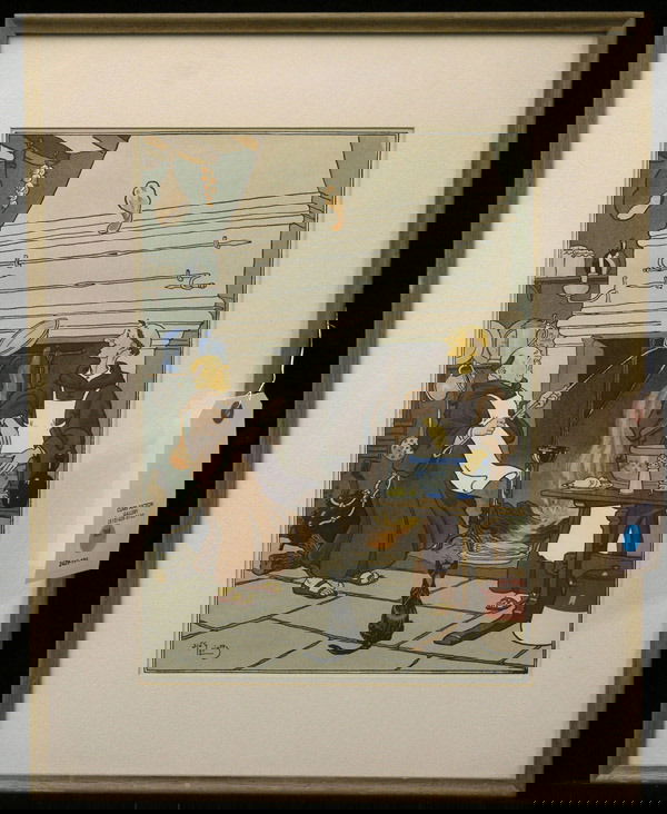 368: Framed lithograph, Harry Elliott