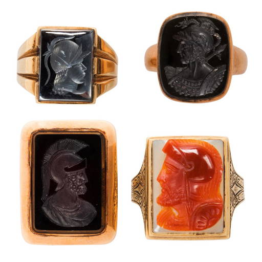 A Group Of Ten Karat Gold Rings