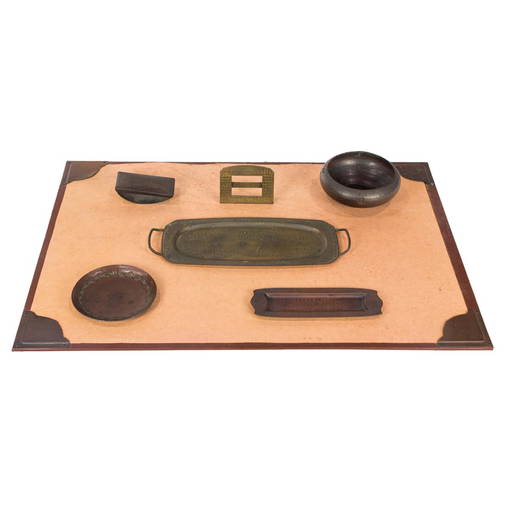 Roycroft, Hammered Copper, Desk Set Of 7