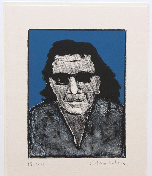 Fritz Scholder Lithographs, Self Portrait Litho