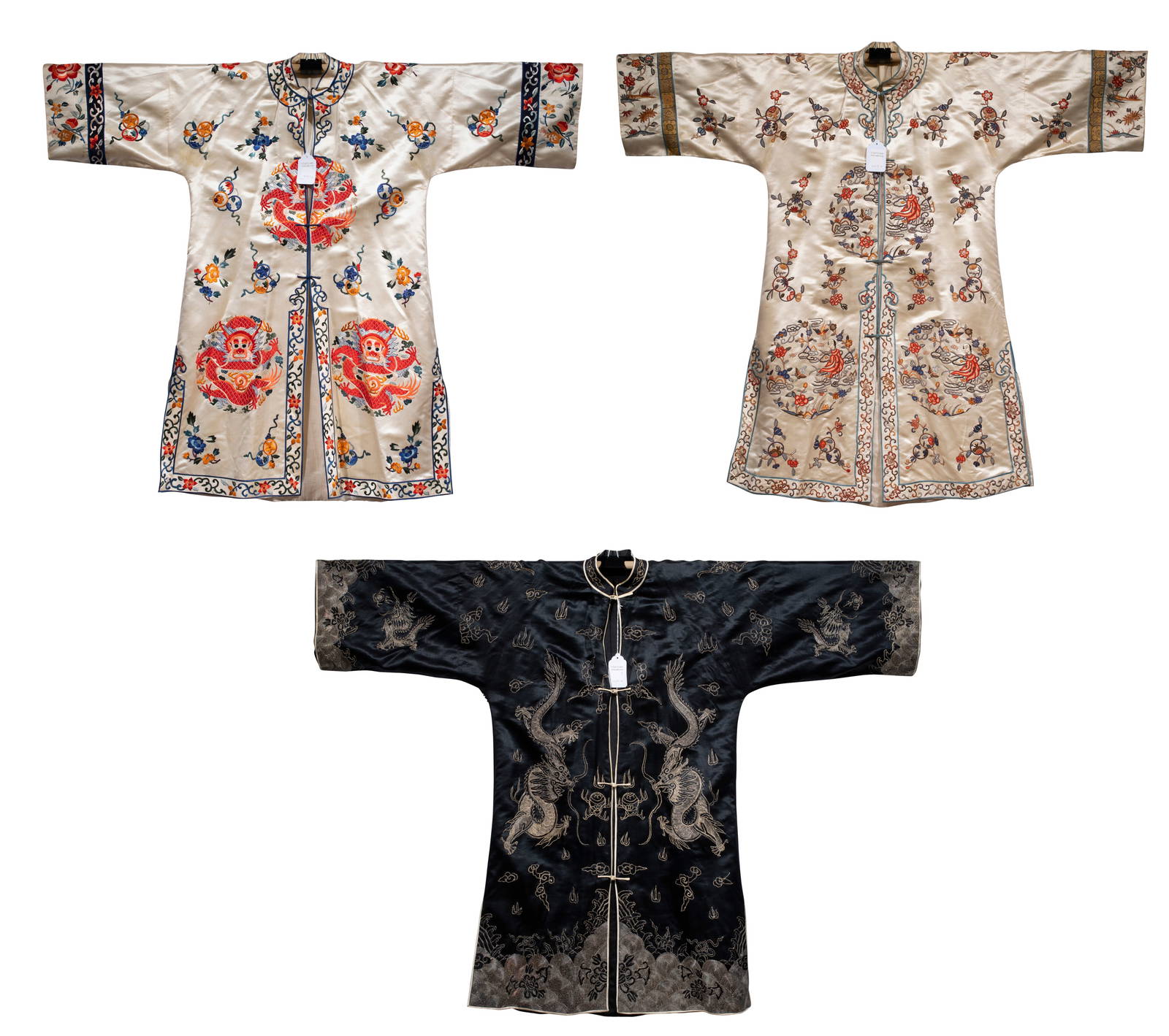 (lot Of 3) Chinese Embroidered Lady's Robes Auction
