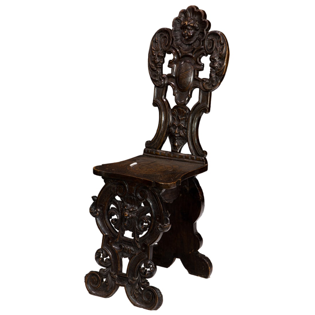 An Italian Renaissance Style Sgabello Hall Chair, 18th Century Auction