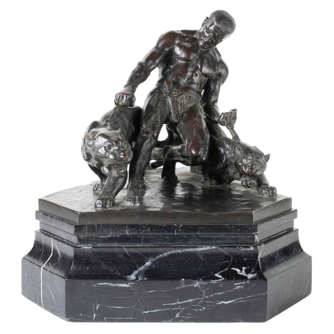 A German Patinated Bronze Figural Group After A Model By Fritz ...