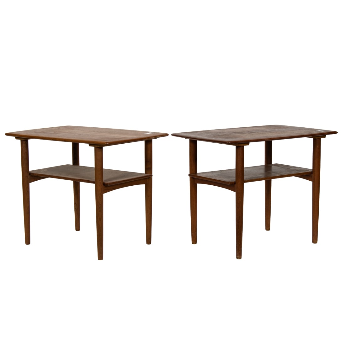 A Pair Of Danish Povl Dinesen Teak Two Tiered End Tables Auction
