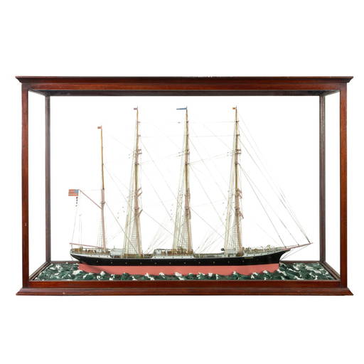 A Cased Waterline Ship Model Of 'elin Maria'