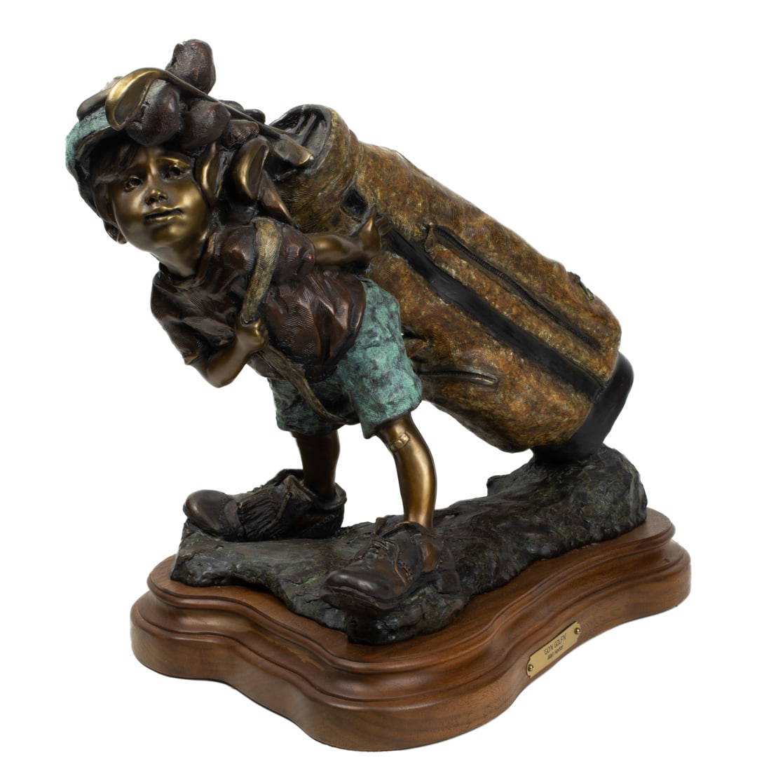An American Patinated Bronze Figure Of A Child: Gon' Golfin, After Walt ...