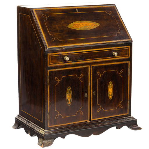 A Federal Style Miniature Inlaid Slant Front Desk