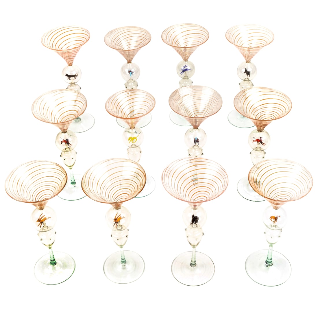 A Set Of Bimini Werkstatte Art Glass Cocktail Goblets Auction