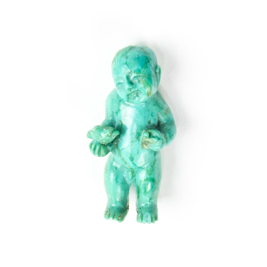 Chinese Turquoise Carving Of A Boy Auction