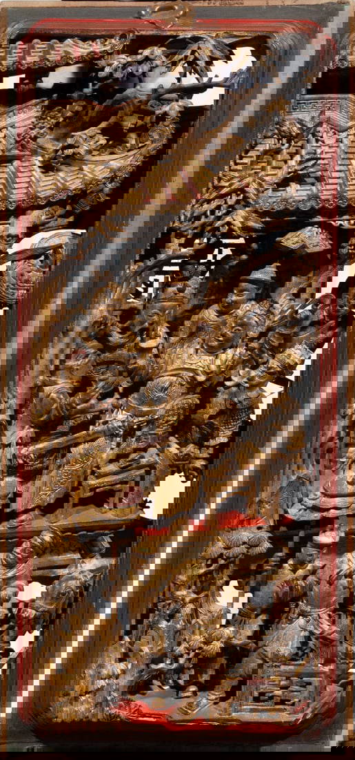 Chinese Gilt Lacqured Panel Auction