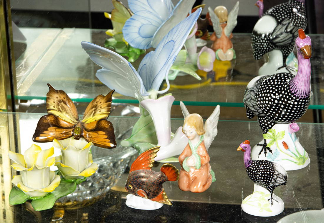 A Group Of Six Herend Porcelain Figures And Animals Auction