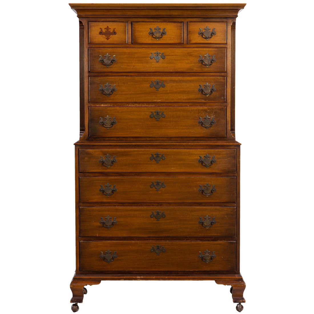A Colonial Williamsburg Reproduction Mahogany Highboy By Kindel, 69"h X ...