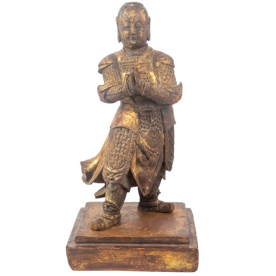 Chinese Gilt Lacqured Figure Of Weitou Auction