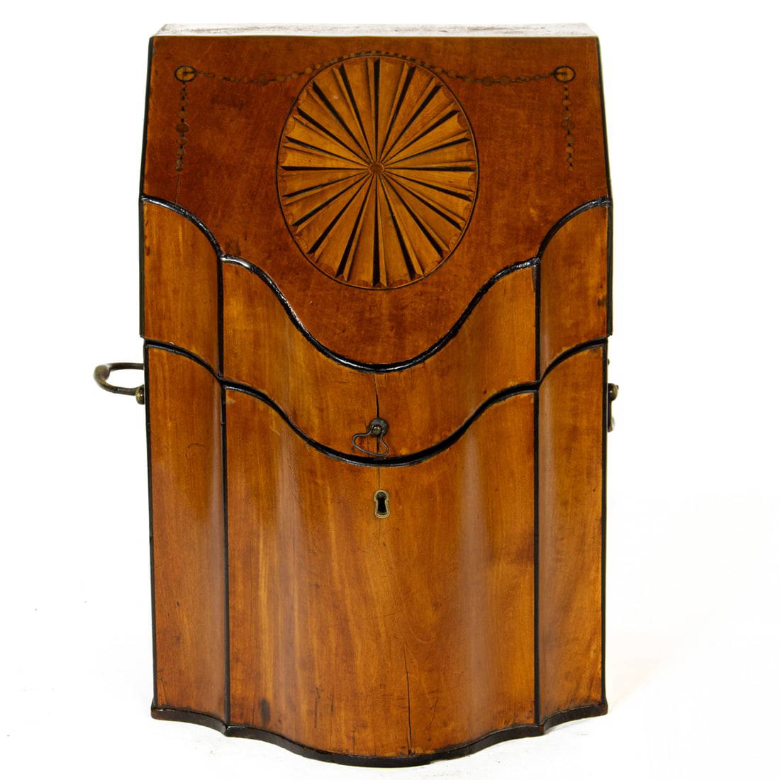 A Georgian Iii Marquetry Inlaid Fruitwood Knife Box Auction