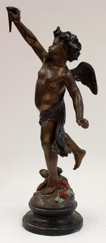 Spelter sculpture, after Jean-Louis Gregoire, Angel Rea : Lot 543
