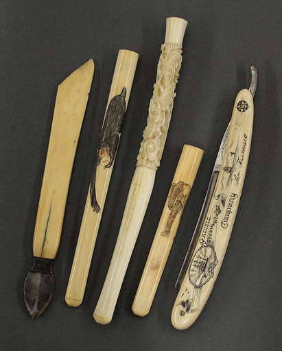 Group of carved ivory articles - Mar 17, 2013 | Clars Auction Gallery in CA