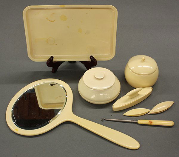 Ivory Pyralin (celluloid) dresser set and accessories, - Apr 13, 2013 ...