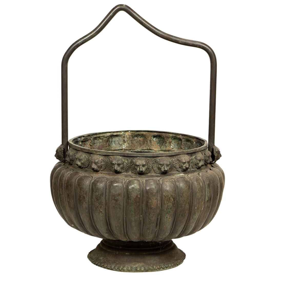 A Large Continental Baroque Style Patinated Bronze Lobed Vessel Auction