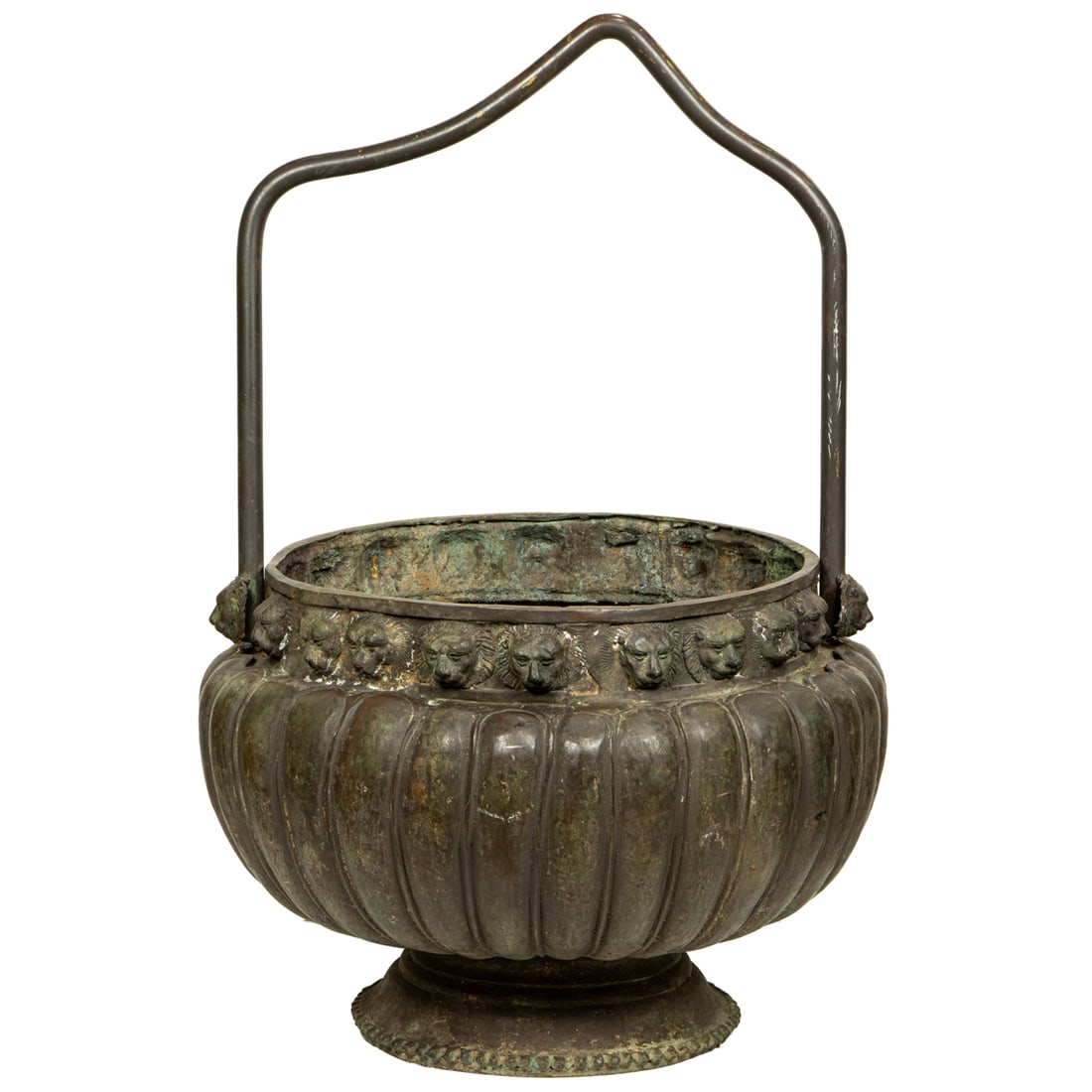 A Large Continental Baroque Style Patinated Bronze Lobed Vessel Auction