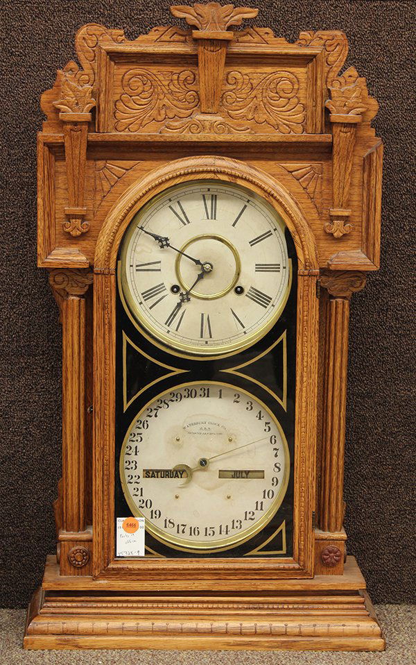 Waterbury #43 Double Dial Calendar Clock, Circa 1900