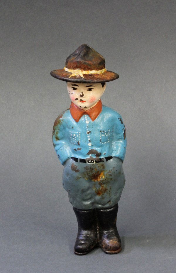 Vintage cast iron boy scout bank