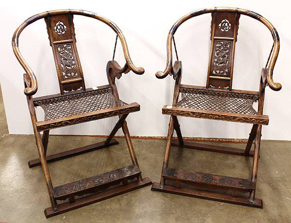 Two Chinese Folding Chairs