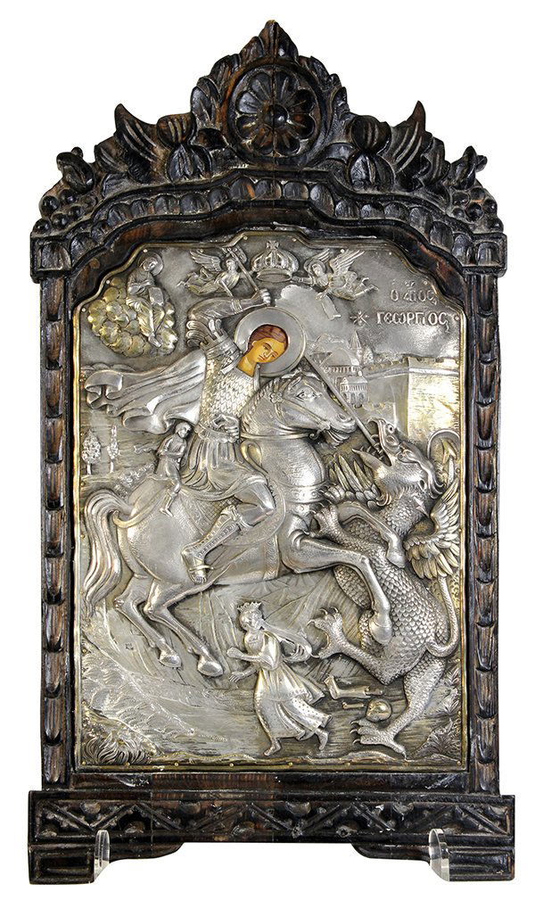 Greek icon, depicting St.George the Dragon Slayer