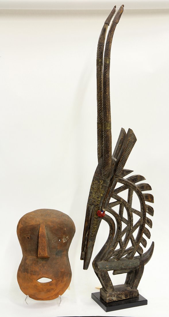 (lot of 2) Bamana, Burkina Faso Chi Wara dance crest