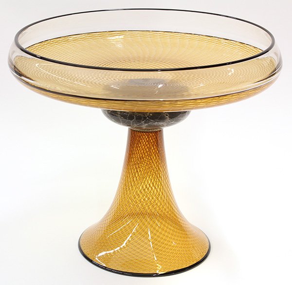 Monumental Art Glass Compote